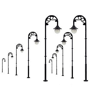 LYM56 10pcs Model Railway 1:87 Street Lights HO Scale 63mm or 2.48inch Single Head Lamps LEDs