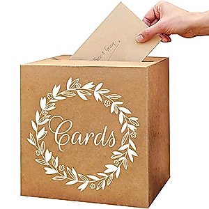 KALEFO Kraft Card Box Wedding Favors Post Box Cardboard Wedding Party Decor Table Centerpiece