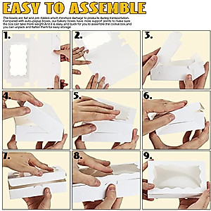 Cmkura 40 Pack Kraft Cookie Boxes with Clear Window,7" x 4 3/8" x 1 1/2",Paper Macaron Donut Candy Cakesicle Dessert Pastry Gift Box Container for Wedding,Party,Christmas,Birthday,Baby Shower(White)