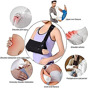 QIANMEI Fixed Elbow Brace Arm Sling Dislocated Shoulder Sling, Breathable Arm Sling Shoulder Injury, Broken Wrist Elbow, Rotator Cuff, for Men and Women (Color : L)
