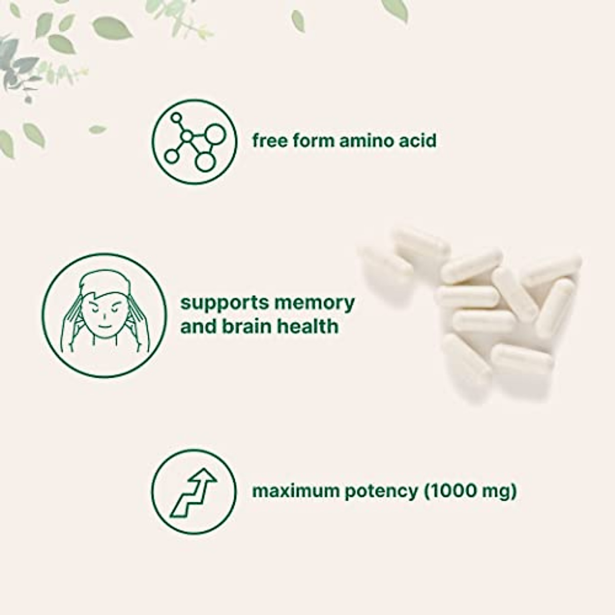 Plant Based L Tyrosine Pills, 1000mg Per Serving, 240 Capsules, Premium Tyrosine Pre Workout Supplement, Supports Mental Alertness Neurotransmitter, Non-GMO and Easy to Swallow