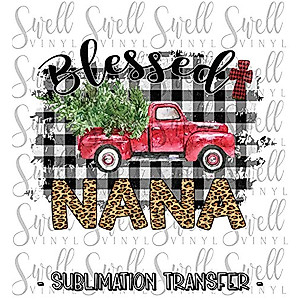 Blessed Nana Leopard Cross Design Sublimation Transfer Heat Press Transfer Ready to Press Full Color Heat Transfer DIY 5 Sizes to Choose From