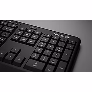Microsoft Ergonomic Keyboard - Black. Wired, Comfortable, Ergonomic Keyboard with Cushioned Wrist and Palm Support. Split Keyboard. Dedicated Office Key.