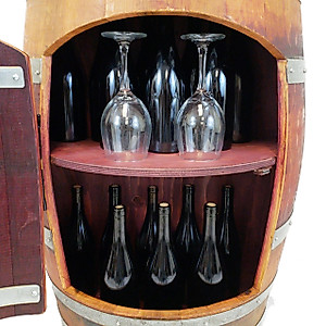 Central Coast Creations Wine Barrel Wine Rack Bar Wine Barrel Furniture (Wine Barrel Stave Top)