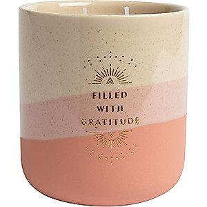 Aromatherapy Scented Candle, Gratitude, 11 oz - Grapefruit & Rose - Essential Oil Soy Wax Candle Gift for Home - Inner World Series