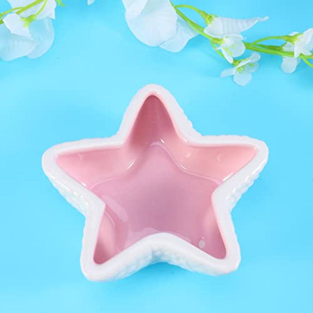 POPETPOP Pet Feeding Bowl Ceramic Feeding Bowl for Hamster Small Pet (Pink)