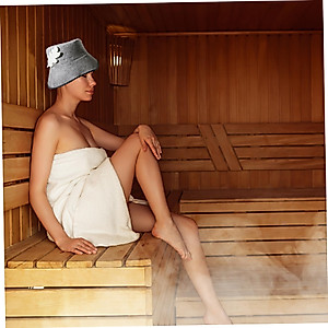 Wedhapy 2PCS Sauna Hat for Men Felt Water Absorbent Sauna Hat for Women Men Regulate Temperature Fisherman's Sauna Cap Reusable Banya Hat for Sauna Longer,Style 1