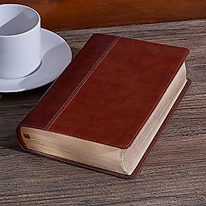 KJV Holy Bible, Giant Print Standard Size Faux Leather Red Letter Edition - Ribbon Marker, King James Version, Brown Two-tone (KJV Standard GP Editions)