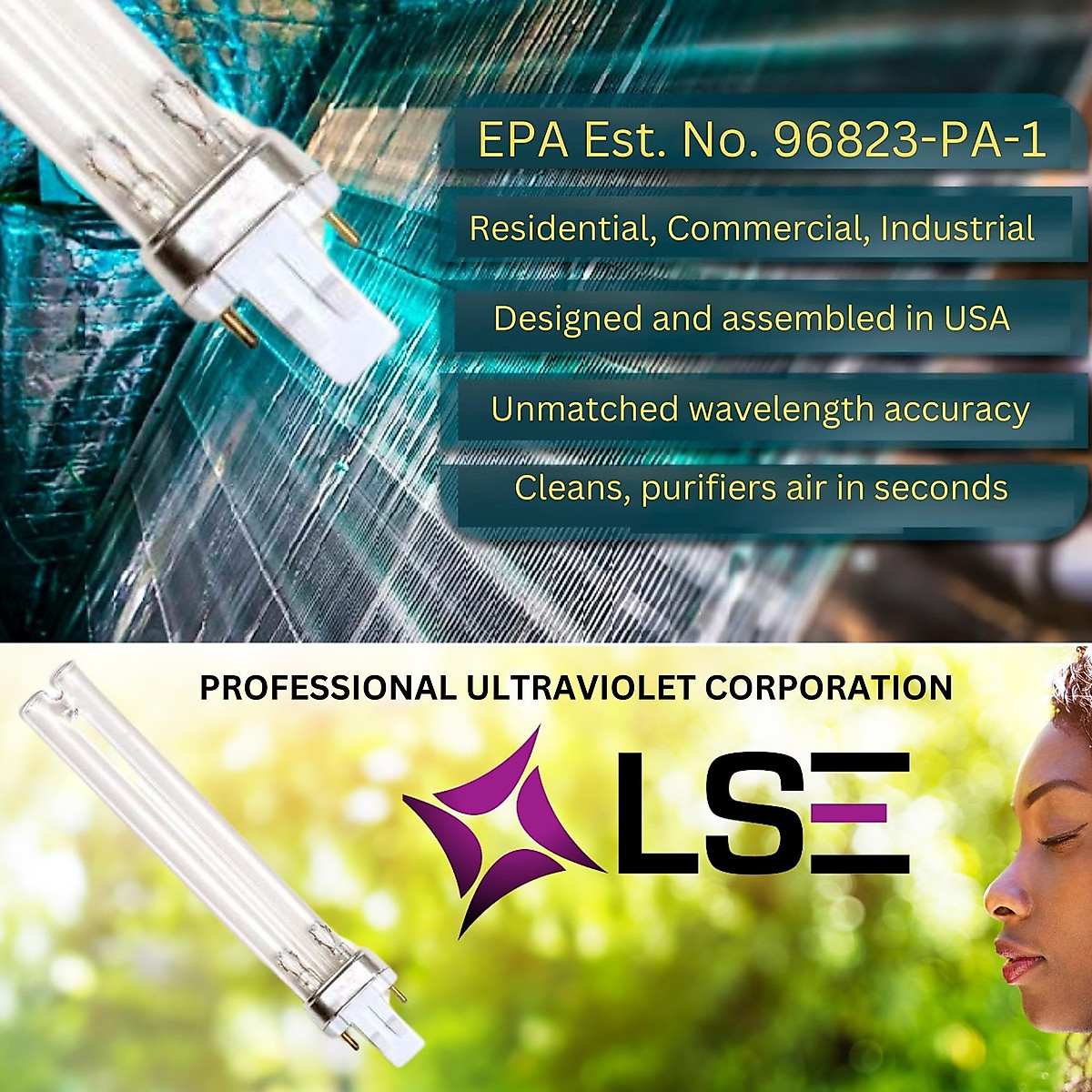 LSE Lighting PVHX213 UV Replacement Bulb GX23 Base 13 W Watts