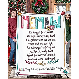 Personalized Memaw Gifts Blanket, Customized Gifts for Memaw, Throw Blanket Memaw Birthday Gifts , Fleece Blanket, Memaw Blanket Throw, Memaw Gifts from Grandkids, Memaw Gifts for Grandma.