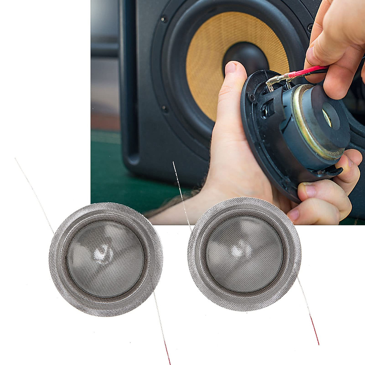 25mm Tweeter Voice Coil Replacement Parts, 2Pcs 1" Tweeter Diaphragm, 25-core Tweeter Coil and 5.4 Ohm Resistor for Speaker DIY