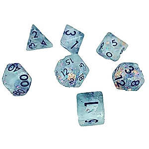 TRHOH RPG and D&D Resin Dice Set for Cold Damage - Chiseled from Fairy Death Ice
