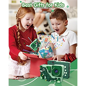 Kids Dinosaur Digital Camera Toys: Kizeefun 3-12 Year Old Boys Girls Christmas Birthday Gifts, Mini HD Selfie Video Baby Camera for 3 4 5 6 7 8 9 Toddler Children with 32GB Card