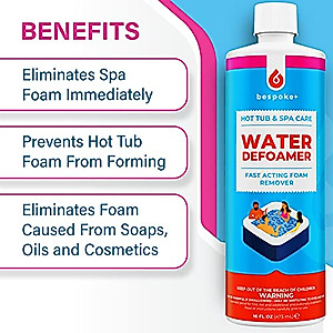 Spa Defoamer for Hot Tub & Hot Tub Foam Eliminator, Spa Anti Foam for Hot Tub Owners to Keep Spa Foam Down & get Foam Out, HotTub Foam Reducer & Spa Bubble Remover (1- Pint)