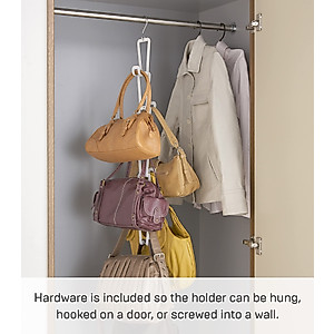 YAMAZAKI home 6510 Chain Link Bag Holder-Closet Storage Hanging Organizer Rack, One Size, White