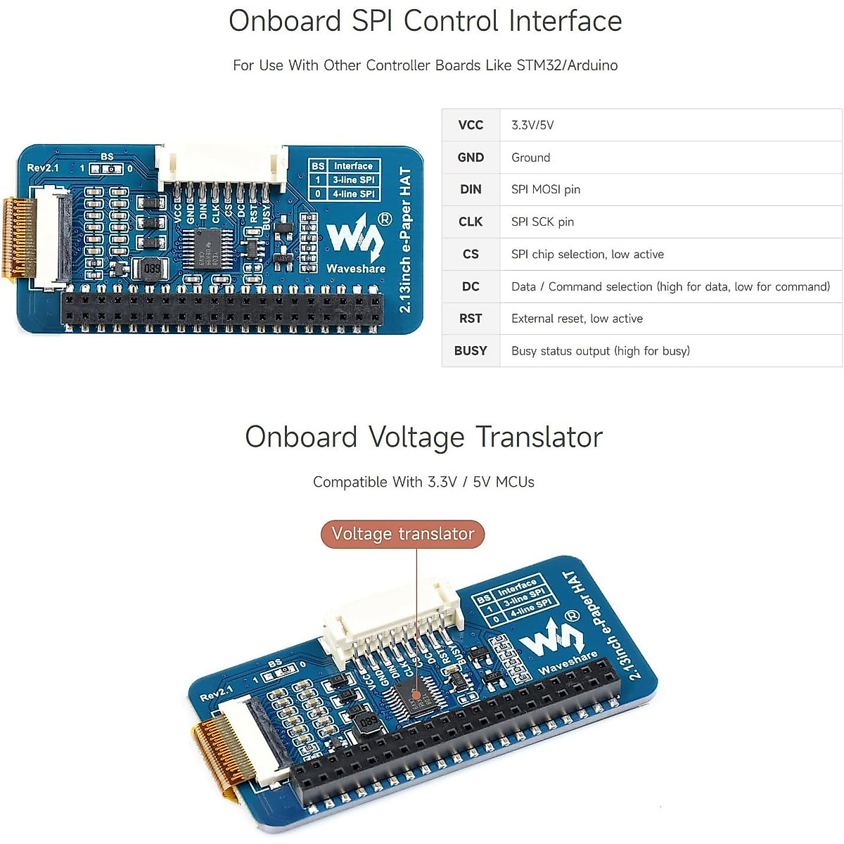 Newest 2.13inch E-Ink Display HAT (V4) Compatible with Raspberry Pi 5/4B/3B+/3B/2B/B+/A+/Zero/Zero W/WH/Zero 2W Series Boards 250x122 Resolution SPI Interface Supports Partial Refresh @XYGStudy