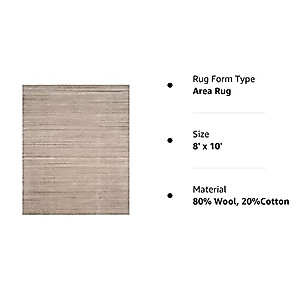 SAFAVIEH Himalaya Collection Area Rug - 8' x 10', Stone, Handmade Wool, Ideal for High Traffic Areas in Living Room, Bedroom (HIM820A)