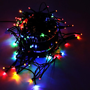 XUNATA Waterproof String Lights Outdoor, 50 LEDs 33ft Starry USB Powered 8 Modes Setting Light, for Indoor Outdoor Wall Decoration Wedding Party Home Garden(Multi-Color)