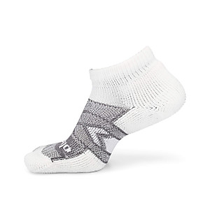 Thorlos WCMU Max Cushion 12 Hour Shift Ankle Socks, White/Grey, Large