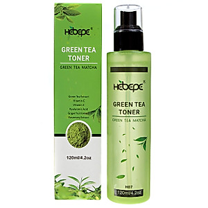 Hebepe Green Tea Matcha Facial Toner, Refreshing, and Soothing Face Toner, with Hyaluronic Acid, White Willow, Honeysuckle, Grapefruit Extract, Rosemary, 120ml