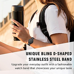 HAYONLIY Magnetic Bands Compatible for Samsung Galaxy Watch 7/FE/6/5/4 40mm 44mm, 5 Pro, Watch 4/6 Classic 42mm 46mm 43mm 47mm, 20mm Mesh Stainless Steel Bling Strap, Dressy Wristband for Women