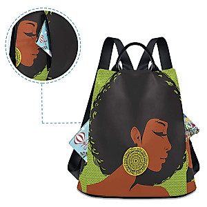 ALAZA African American Woman Backpack for Daily Shopping Travel