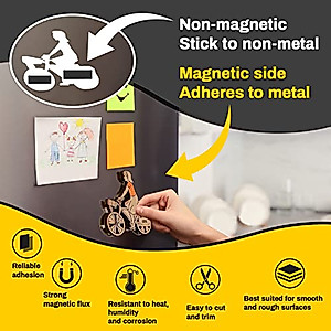 Magnetic Tape Strips with Adhesive Backing - Magnetic Strip SUKH Magnet Band Strong Adhesive Cuttable Magnetic Sheets Magnets Perfect for DIY, Art Projects,Whiteboards,Fridge Organization Classroom