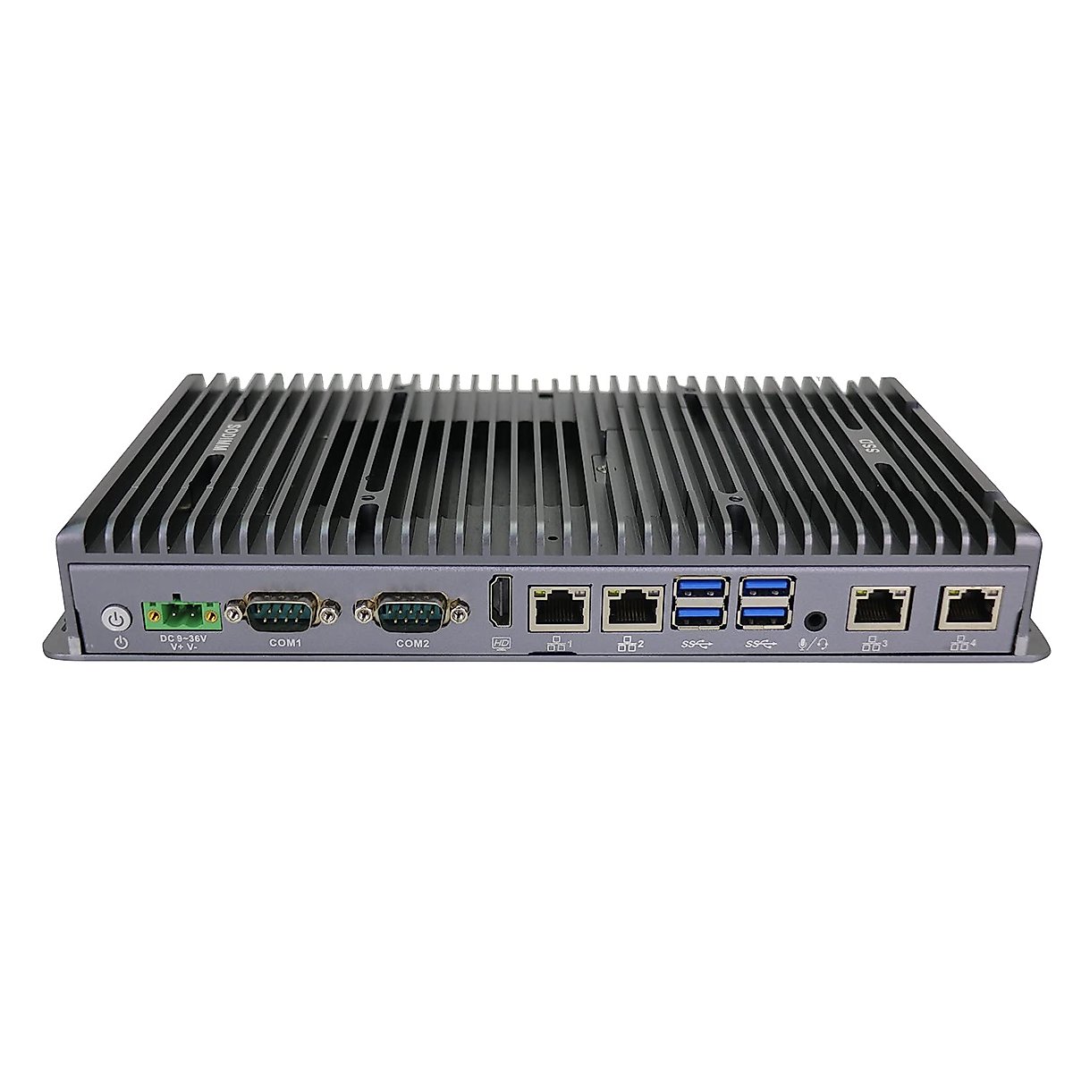 HUNSN Fanless Mini PC, Industrial Computer, IPC, Windows 11 or Linux Ubuntu, I5 8250U 8260U 8265U, IX02, TPM2.0, 9-36V, Watchdog, WOL, 4G Supported, 4 x LAN, 4 x COM, 8G RAM, 256G SSD