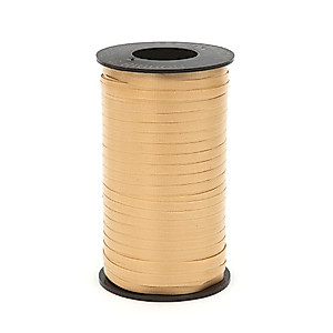 Morex Ribbon Crimped Curling Ribbon Morex, 3/16" x 500 yd, Soft Gold