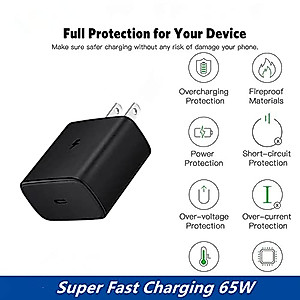 EnergySpot 65W Super Fast Charging Wall Charger Compatible for Samsung Galaxy Z Fold4 Fold3 Z Fold2 Fold Z Flip3 Z Flip S22 S23 Ultra Note20 Ultra,USB-C Travel Charger with 5FT Charging Cable