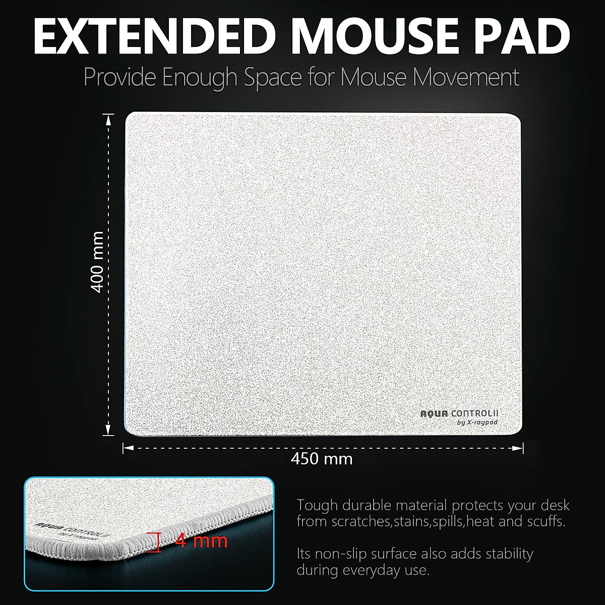 X-Raypad Aqua Control 2 Gaming Mouse Pad, Ultra-High Precision Mouse Pad with Perfect Speed and Control Capability, Consistent X and Y Glide, Designed for Fps Players with Low DPI Requirements