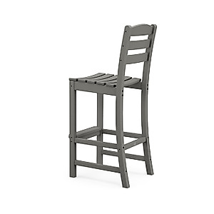 POLYWOOD TD102GY La Casa Café Bar Side Chair, Slate Grey