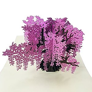 WOWPAPERART Wisteria Tree Sympathy & Condolence Card (Original) - 3D Pop Up Greeting Card