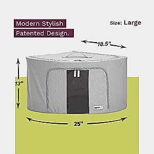 Foldable Clothes Storage Bag Organizer Corner Pop Up Bins Strong Handle Quality Fabric for Collapsible Closet Boxes 2 Pack (Large, Graphite Gray)