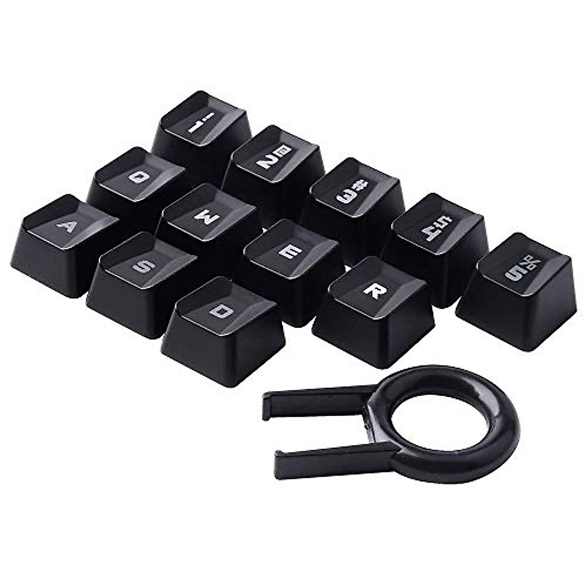 yue Performance Gaming keycaps Replacement for Romer-G Switch Logitech G310 G413 G613 G810 K840 G910 Mechanical Keyboard (Bump 12 Keys, Black)
