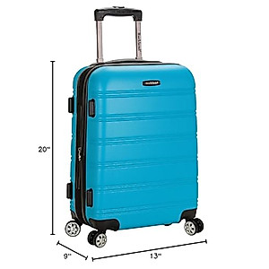 Rockland Melbourne Hardside Expandable Spinner Wheel Luggage, Turquoise, Carry-On 20-Inch