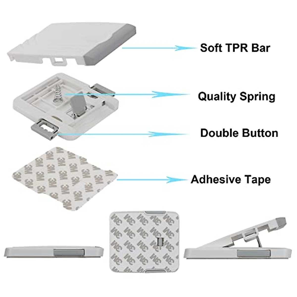 Sliding Door Lock, 2 Pack Sliding Glass Door Lock for Kids Safety, Child Safety Locks for Sliding Glass Doors | Sliding Window | Sliding Closet | Slide Patio Door Locks,No Drilling Tools Needed - Grey