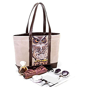 Pretty Hand Drawn Owl Tote Bags Large Leather canvas Purses and Handbags for Women Top Handle Shoulder Satchel Hobo Bags