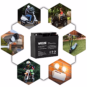 WEIZE 12V 20AH Lead Acid Battery Replace UB12200 FM12200 6fm20 EXP12200 12V 20AH 22AH Batteries