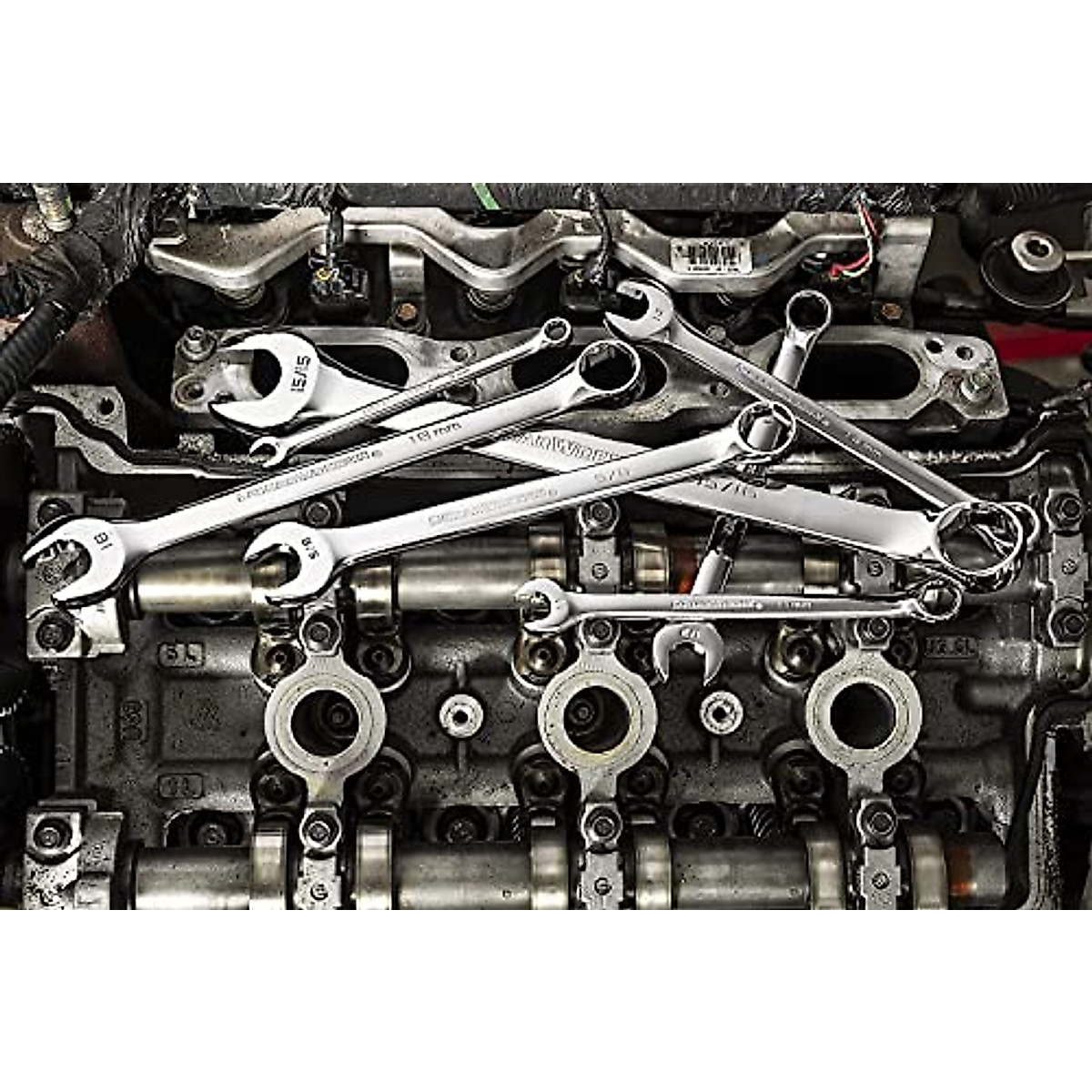 GEARWRENCH 28 Pc. 6 Pt. Combination Wrench Set, SAE/Metric - 81923, Chrome