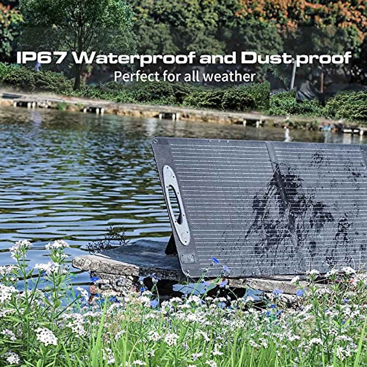 VDL Portable Solar Panel SC0201, 200W Monocrystalline Foldable Solar Panel Kit with Adjustable Kickstand, MC-4 Output for Solar Generator Power Station,RV, Outdoor Camping, Off Grid