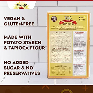 Vegan Egg Replacer by Ener-G | Gluten Free, Vegan, Nut Free, Non-GMO, Kosher | 16 oz Package | 2-Pack