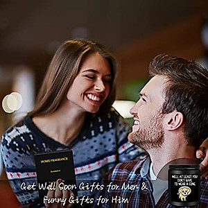 Get Well Soon Gifts for Men,Funny Gifts for Him After Surgery,Feel Better Cheer Up Inspirational Gifts,Sandalwood Candle for Friends Dad Brother Coworker.