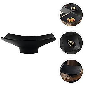 BESTonZON Square Dinner Plates, serving platters serving trays dessert plate Matte Black Serving