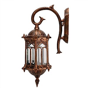 Vintage Wall Lantern, Vintage Style Wall Mounted Lantern Lamp Sconce Lighting Fixture for Indoor Outdoor Home Garden Hallway Decor No Light Source Bronze