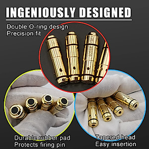 Angeebin Laser Training Cartridge for 45ACP,40S&W,380ACP,9MM Suitable for Dry Fire Training and Boresighting Sight, Red Laser Bullet with Spare Accessories (9mm)