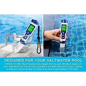 Pool Salt Tester & PH Digital Meter, Braxlee Saltwater Pool and Hot Tub All in one Smart Digital Solution