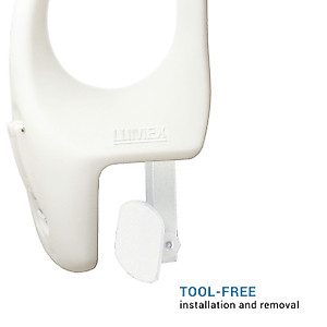 Lumex Tub-Guard Bathtub Safety Rail - Tool-Free Installation and Removal - 12" Tall, White, 69623A-1