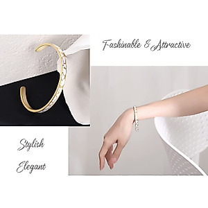 SAM & LORI Best Friend Gift Motivational Cuff Bracelet for 16 Years Old Secret Message Inspirational Bracelets for Women Teen Sister Daughter Birthday Beautiful You Can Do Hard Things