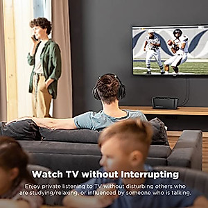 vibeadio E9 Wireless Headphones for TV Watching with 2.4GHz RF Transmitter Dock, Low Delay, Comfortable Over Ear TV Headphones with Bluetooth 5.0, Superb Clear&High Sound for Seniors, Plug & Play